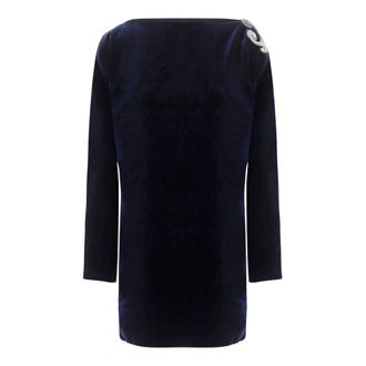 Versace Samtkleid mit Stickerei - - Dresses - Damen - Blau - M