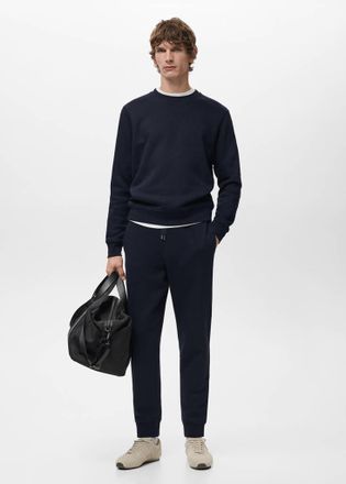 Mango Sweat en coton int&eacute;rieur soft-touch bleu marine - Homme - XXL - MANGO MAN