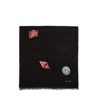 Paul Smith Foulard &agrave; logo brod&eacute; avec franges en laine