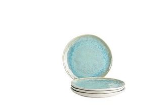 Mäser Frozen, Modernes Dessertteller 4er-Set mit gesprenkelter Glasur und organischen Formen, 4 kleine Teller aus Keramik im aufregendem Vintage Look, Stein