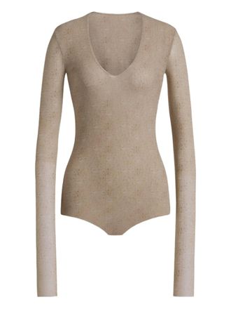 Alberta Ferretti body &agrave; manches longues - Tons neutres