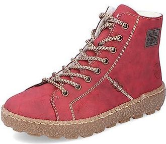 Rieker Femme Baskets N1022, Dame Baskets Basses,Semelle intérieure Amovible,Chaussure Basse,Chaussures de Rue,Loisirs,Sport,Rouge (Rot / 33),38 EU / 5 UK