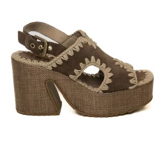 Mou Femme, Chaussures, Brun, Taille: 40 EU Sandales compens&eacute;es en raphia