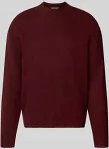 Review Relaxed Fit Strickpullover aus Material-Mix mit Baumwoll-Anteil