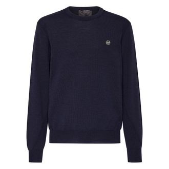 Philipp Plein Pullover Round Neck LS - - Knitwear - Herren - Blau - 3XL