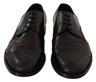 Dolce & Gabbana Mens Black Leather Exotic Skins Formal Shoes Calf
