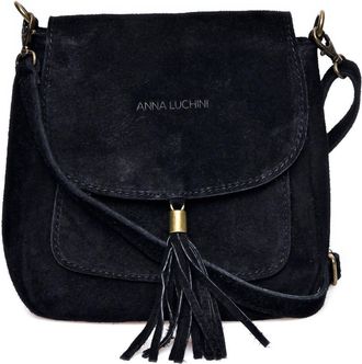 Anna Luchini Schwarz Rindsledertasche