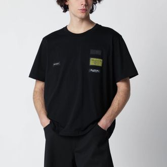 Maison Margiela Black cotton T-shirt with label details