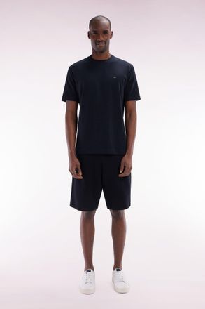Eden Park Short En Molleton Coton Noir Coupe Droite