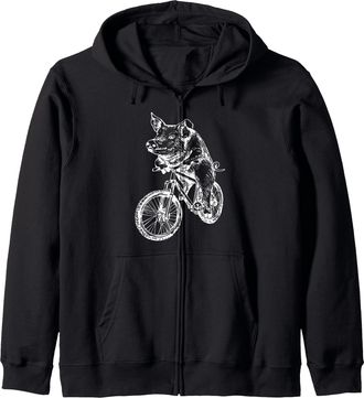 Seembo Schwein Fahrrad Tier Biker Lustiges Schwein Biking Bike Kapuzenjacke
