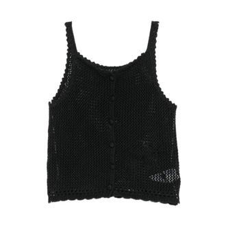 Dunst Femme, Tops, Noir, Taille: 40 FR Haut Crochet &agrave; Encolure D&eacute;gag&eacute;e