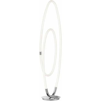 Wofi Leuchten LED Stehleuchte dimmbar Modern Wohnzimmerleuchte stehend chrom Stehlampe geschwungen, Metall, 59W 6700Lm warmwei&szlig;, LxBxH 36x25x140 cm, Wofi