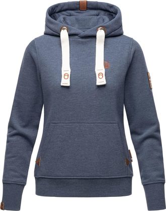 Navahoo Damen Sweatshirt Hoodie Pullover Pulli Sweater Kapuze warm B686 [B686-Daml-Blau-Melange-Gr.M]
