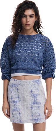 Desigual Damen 25SWJF15 Sweatshirt, Blue, XL