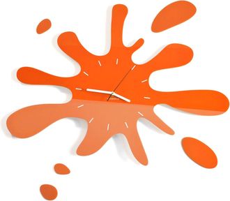 FlexiStyle Moderne wanduhr jugendzimmer Jungen Fleck Orange 64cm, wanduhr Teenager, Made in EU, 64x64 cm