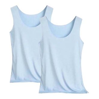 Generic Y2K Maillot de corps ajust&eacute; pour femme 2 pi&egrave;ces pour l&eacute;t&eacute; - T-shirt Y2K - T-shirt d&eacute;contract&eacute; pour club, streetwear, bleu clair, L