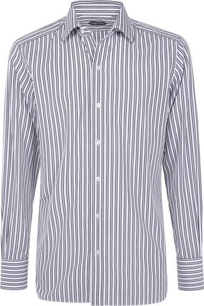 Tom Ford Homme, Chemises, Multicolore, Taille: XL Chemise ajust&eacute;e &agrave; rayures altern&eacute;es