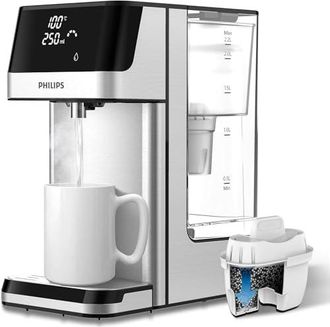 Philips Water Station Spender für gefiltertes heißes Wasser 6 Temperaturvoreinstellungen Touchscreen reduziert Chlor Kalk Schwermetalle Mikroplastik und PFOA 
