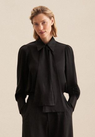 Seidensticker Schluppenbluse Schwarze Rose 1/1 Kragen Uni