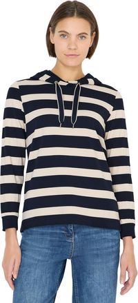 Cecil Gestreiftes Hoodie-Shirt universal Blue XXL