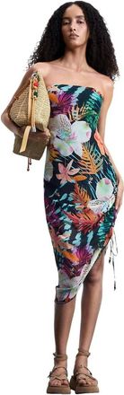 Desigual robe bandeau tropicale noire