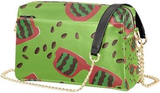 Mnsruu Sacs à bandoulière en cuir pour femme, motif pastèque et lunettes