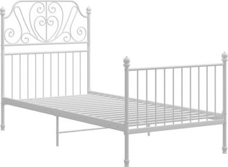 vidaXL Bettgestell Wei&szlig; Metall 100x200 cm Vidaxl