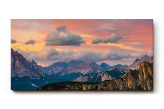 Paul Sinus Art Sinus Art Wandbild 120x60cm Spektakul&auml;res Bergpanorama im Licht eines dramatischen Sonnenuntergangs