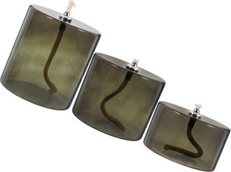 PartyKindom 3 St&uuml;ck Elegante Glas &Ouml;l lampen Vintage Kerosin &Ouml;llampe mit Baumwollseil Vielseitige Petroleumlampe f&uuml;r Wohnzimmertisch Deko und Notbeleuchtung Dekora