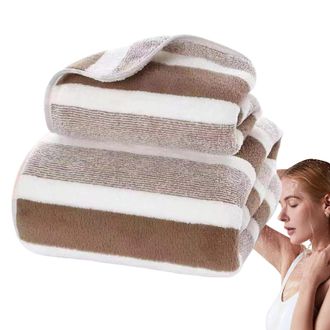 Generic Stripe Tripe Set für Erwachsene, sehr saugfähig, flauschige Badetücher für Pool, Fitness, Reise | Waschtücher für Dusche, Gesichtspflege, Kundennutzun
