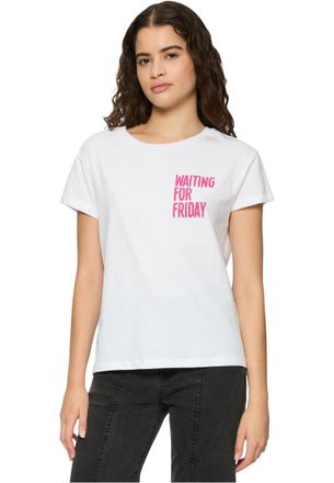 Mister Tee Damen Ladies Waiting for Friday Box Tee White, XL