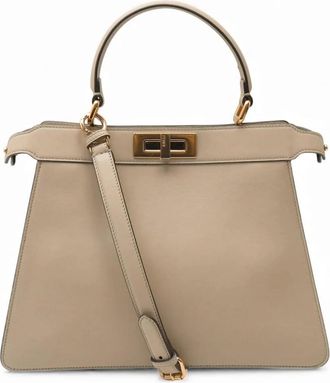 Fendi Crossbody Bags - NEUE FENDI PEEKABOO MEDIUM 8BN290 BEIGE LEDER SCHU - Gr. unisize - in Beige - f&uuml;r Damen