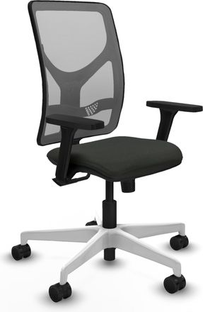 Piqueras y Crespo Schwarzer B&uuml;rostuhl mit 3D-Armlehnen, h&ouml;henverstellbare Lendenwirbelst&uuml;tze, ausgestattet mit 3 Positionen und Schneidschaum, Grau/Schwarz