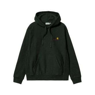 Carhartt Work in Progress Hooded American Script Sweatshirt - - Sweatshirts & Hoodies - Herren - Schwarzk - M