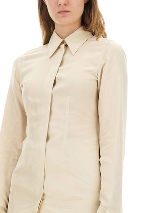 Sportmax Slim Fit Viscose Shirt - Beige