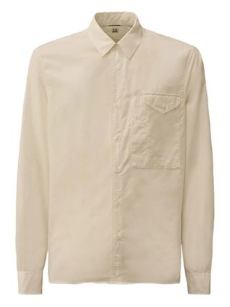 C.P. Company chemise en coton à poche poitrine - Blanc