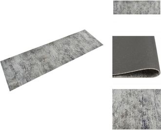 vidaXL K&uuml;chenteppich Waschbar Beton 60x180 cm Samt - K&uuml;chenl&auml;ufer - Samt - PVC - Rutschfest - Maschinenw&auml;sche