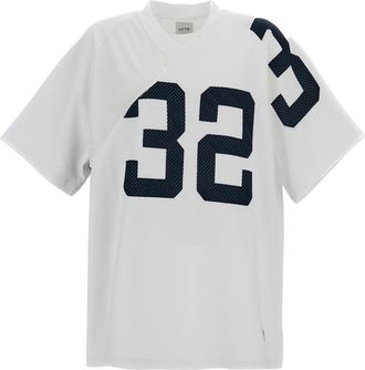 Arte Homme, Tops, Blanc, Taille: S T-shirt &agrave; col en V profond