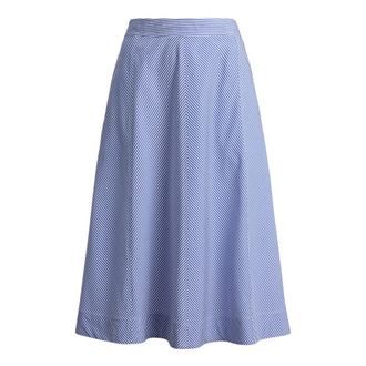 Ralph Lauren Gestreifter Paneel-Baumwollrock - - Skirts - Damen - Blau - XS
