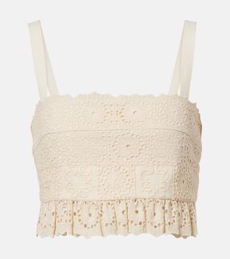 Elie Saab Cropped-Top aus Guipure-Spitze