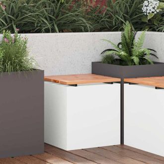 vidaXL vidaXL Banc de jardin Blanc 40 x 40 x 43 cm Acier