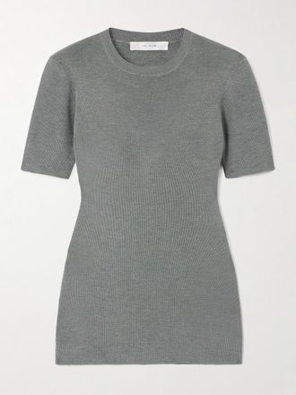 The Row T-shirt En Soie Jannat - Gris
