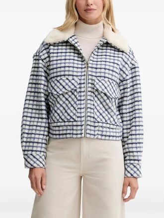 Levi's veste en fourrure artificielle 90s à carreaux - Bleu