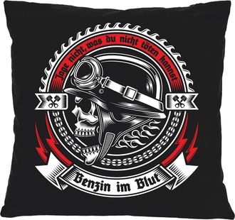Spass Kostet Kissenbezug Kissenh&uuml;lle Dekokissen H&uuml;lle Motorrad Benzin im Blut 40 x 40 cm