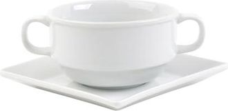 Holst Porzellan TH 025 YK 2-tlg. Porzellan Suppentasse 0,25 l Kanton Weiß 2 Sets