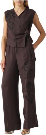 Liviana Conti Femme, Blouses et Chemises, Brun, Taille: 42 FR Gilet