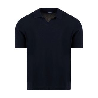 Drumohr Blaues Poloshirt Stilvoller L&auml;ssiger Look - - Tops - Herren - Blau - M