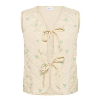 Saint Tropez EvittaSZ Quilt Vest - - Jackets - Damen - Beige - 2XL