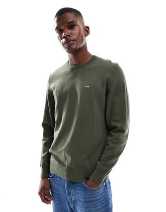 Levi's Pull en maille légère à logo de la marque - Vert foncé