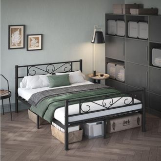 Vasagle Vasagle - Cadre de Lit 90 x 190 avec Sommier M&eacute;tal, Lit 1 Personne, en M&eacute;tal, Montage Facile, pour Petits Espaces, Chambre dAmis, Chambre Ado, Blanc